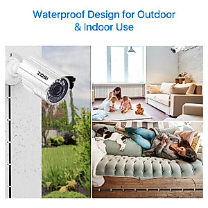 ZOSI 4 Pack 100ft (30 Meters) 2-in-1 Video Power Cable, BNC Extension Surveillance Camera Cables for Video Security Systems (Included 4X BNC Connectors and 4X RCA Adapters)