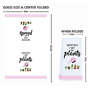 LXOMILL Funny Kitchen Towels, Plant Lover Gifts for Women Gardener, Plant Lady Mom Gifts, Housewarming, Friend Birthday Gift, Succulent Cactus Plant Gifts
