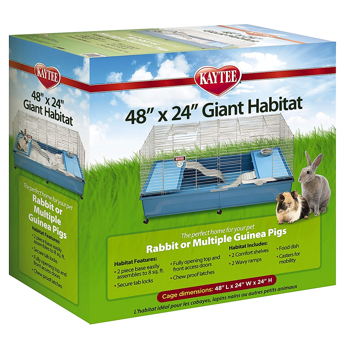 Kaytee My First Home Giant Habitat With Casters for Pet Rabbits or Multiple Guinea Pigs