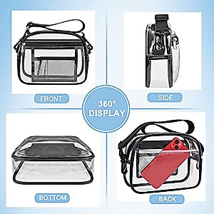 Busiuw Clear Bag Stadium Approved 12x12x6- Clear Purse for Women Clear Crossbody Bag for Concerts Sports Festivals with Front Pocket