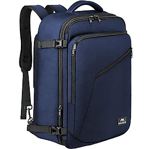 MATEIN Backpack for Travel, 27L Water Resistant Carry on Backpack Fits Under Airline Seat, Convertible Work Daypack with 2 Handles, Hiking Daypack for Outdoor Sport,Travel Gifts for Men Women, Blue