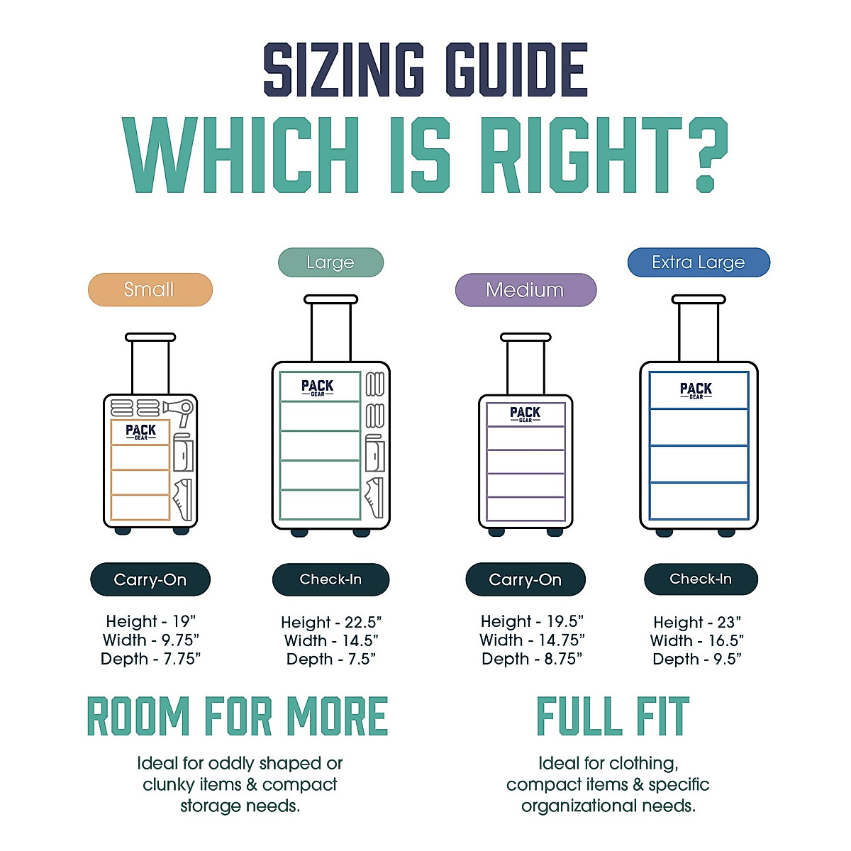 Pack Gear Hanging Luggage Organizer - Our Carry On Closet Insert Fits Any Carry-On - Our Hanging Luggage Organizer Uses Velcro to Allow Quick Access to your Clothes (Solid Black)
