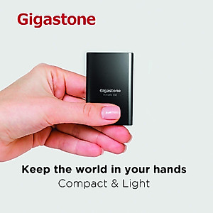 Gigastone 2TB External SSD Read Speed 500MB/s USB 3.2 Type-C External Solid State Drive Portable, 3D NAND Ultra Slim Metal, for PS4 PC Laptop Mac Windows Linux Android Xbox One Smart TV