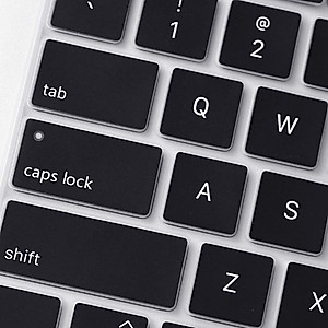 ProElife Ultra Thin Keyboard Cover Skin for 2021-2020 MacBook Air 13 Inch Model A2337 Apple M1 Chip A2179 (U.S Layout) with Touch ID Accessories Keyboard Silicone Protective Skin (Black)