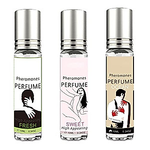 Pheromones Infused Essential Oil Perfume Cologne - Unisex for Women/Men, Refreshing & Long-Lasting Light Fragrance Pheromone Perfume Roll On Perfume Party Perfume 10ml, 0.34 Oz (Sweet)