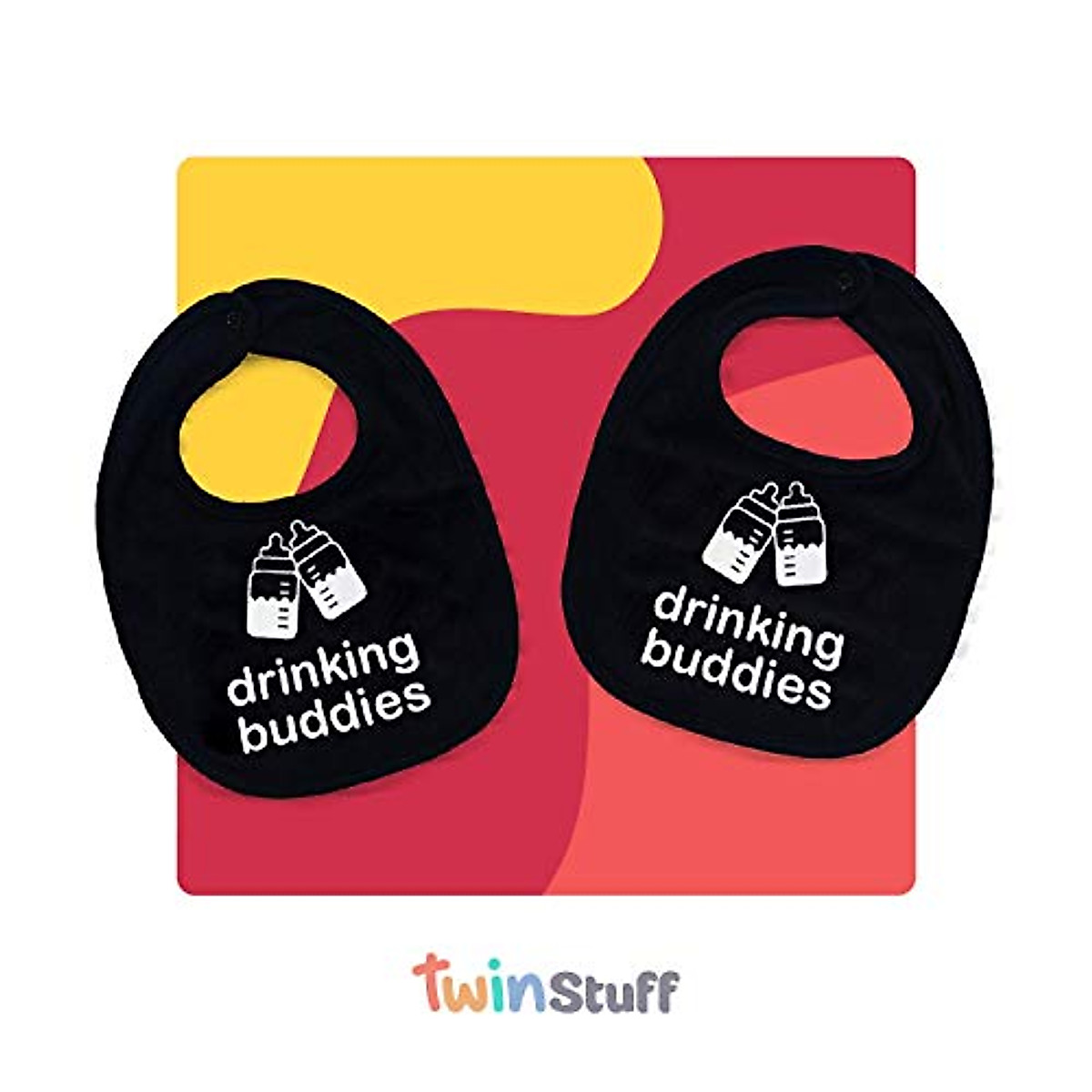 Drinking Buddies Unisex Bibs - Twins Baby Bibs For Boys and Girls
