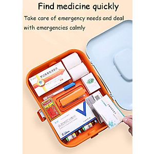 ZMQJEQANBG Family First Aid Box,Portable Medicine Chest Storage,First Aid Box, Portable Pill Drug Storage Box, Portable Medicine Medicine Chest with A Handle, for Household,Travel,Work S 25.5X19.5X19.