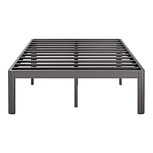 Askeld Queen Bed Frames, 18 Inch High Bedframe No Box Spring Needed, Heavy Duty Steel Slats Platform Mattress Base, 4500lbs Weight Capacity Reinforced Metal Frame, Noise-Free, Easy Assembly, Black