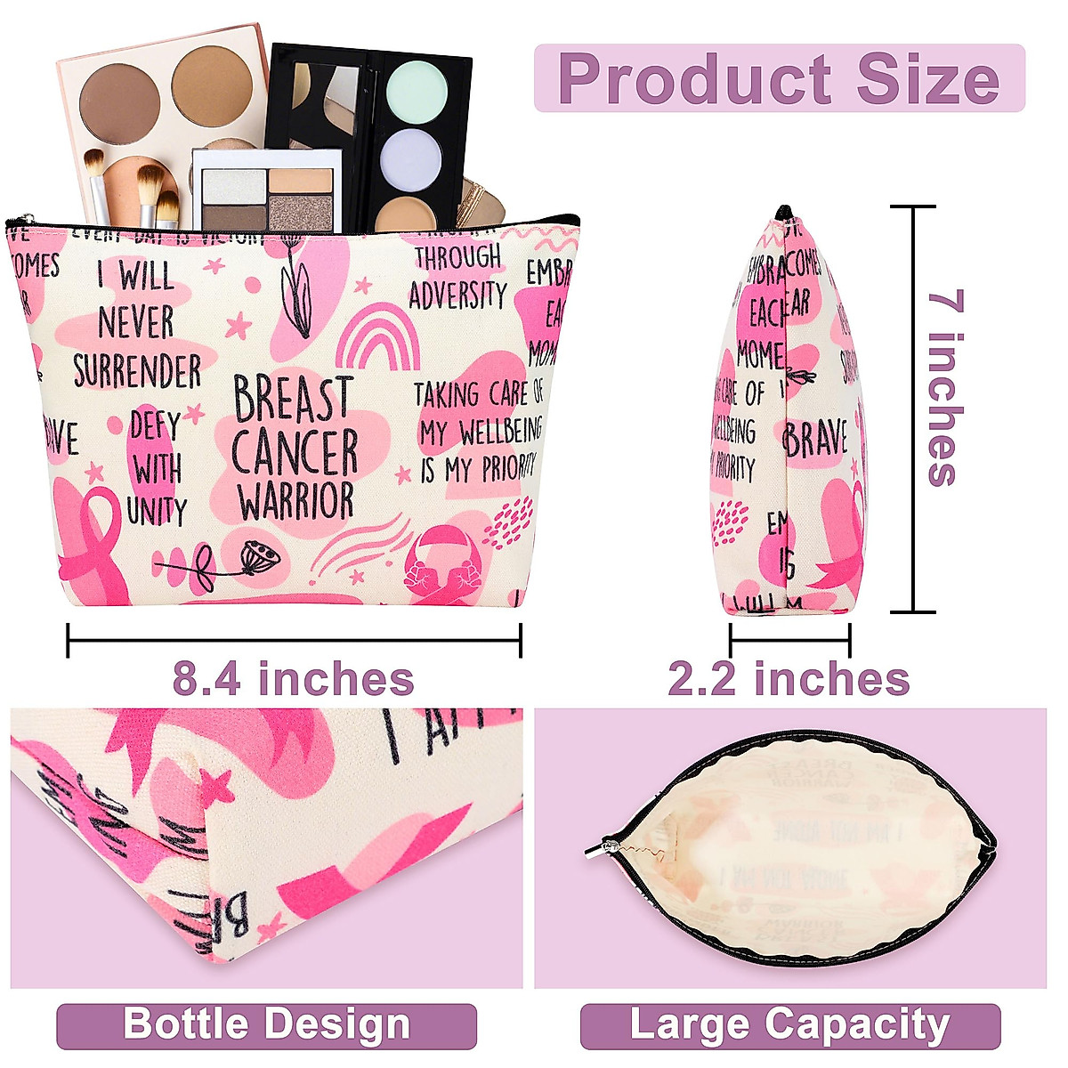 Breast Cancer Gifts for Woman, Cancer Care Gifts for Women, Breast Cancer Survivor Gifts for Woman, Pink Breast Cancer Awareness Accessories Care Package for Women