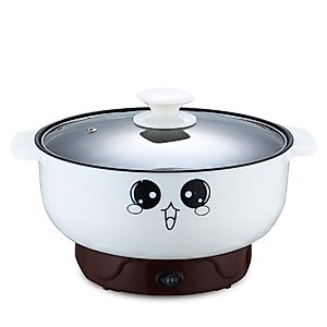 Electric Skillet 4-in-1 Multifunctional Electric Cooker Skillet Grill Pot for Cooking Rice Hotpot Soup Steam Eggs Fried Noodles Small Kitchen Cooker Non-Stick (3.6L without Steamer)