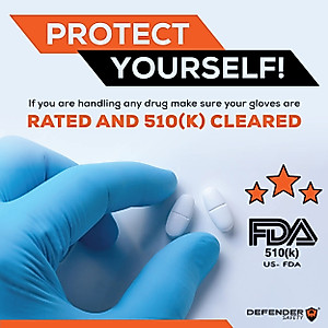 Defender Safety - Nitrile Powder-Free Disposable Medical Examination Gloves (Blue) (Large)