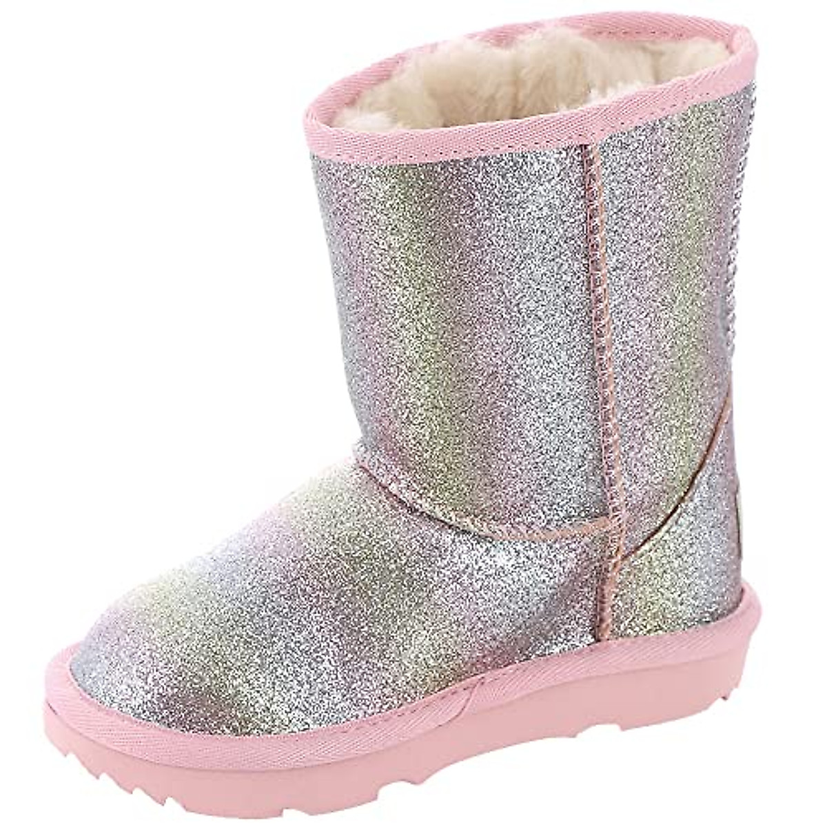 UGG Unisex-Child Classic Ii Glitter Boot, Metallic Rainbow, 5 Big Kid