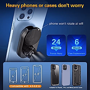 pop-tech Car Vent Phone Mount for Socket Grip, Air Vent Clip Phone Holder Compatible with Magsafe Wallet Black & iPhone Samsung Card Holder, Cell Phone Stand with Sticky Adhesive