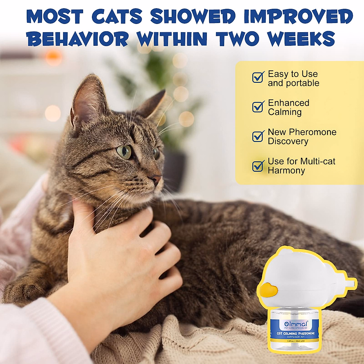 AGETITY Cat Calming Pheromone Diffuser, Cat Calming Pheromones to Reduce Stress, Spraying & Scratching, 2 in 1 Cat Calming Starter Kit- 1Pack