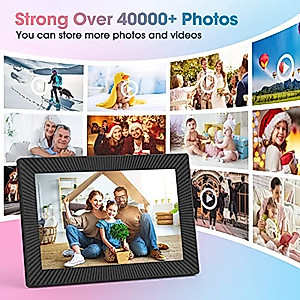 Digital Picture Frame, 10.1 Inch WiFi Digital Picture Frame Share Photos and Videos from Anywhere, Touch Screen Display- Gift for Friends and Family (Black108)