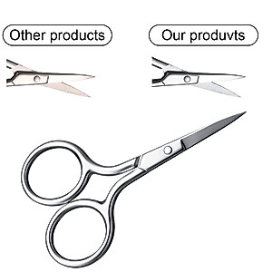 5 Pieces Small Straight Tip Nose Hair Scissor for Grooming, Stainless Steel Multi-Purpose Beauty Grooming Scissors for Facial Hair Removal and Hair Mustache Beard Eyebrows Ear Nose Trimming, Silver
