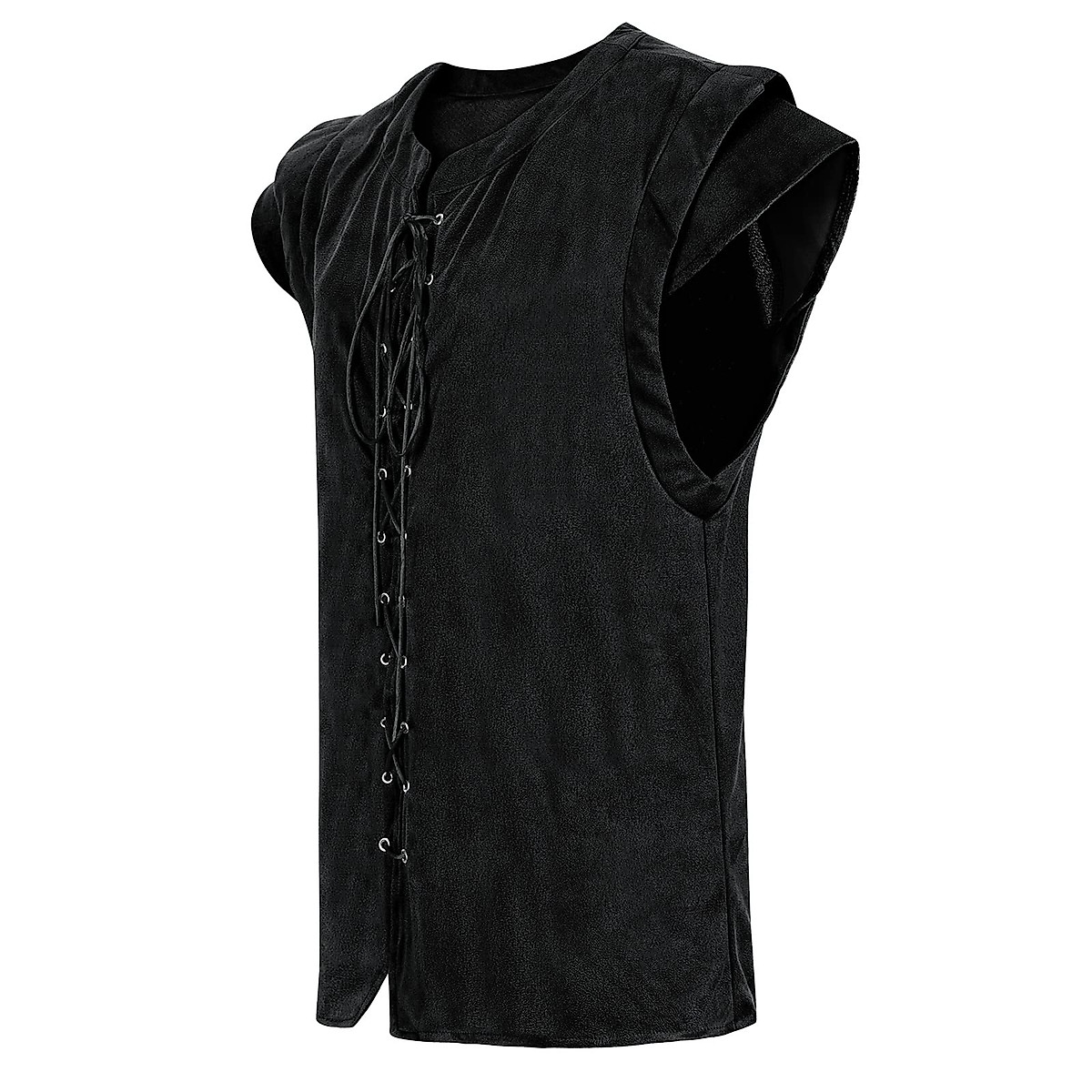 Arplvf Pirate Costume Men Renaissance Vest Medieval Costume Men Viking Ren Faire Vest Black Gothic Vest M