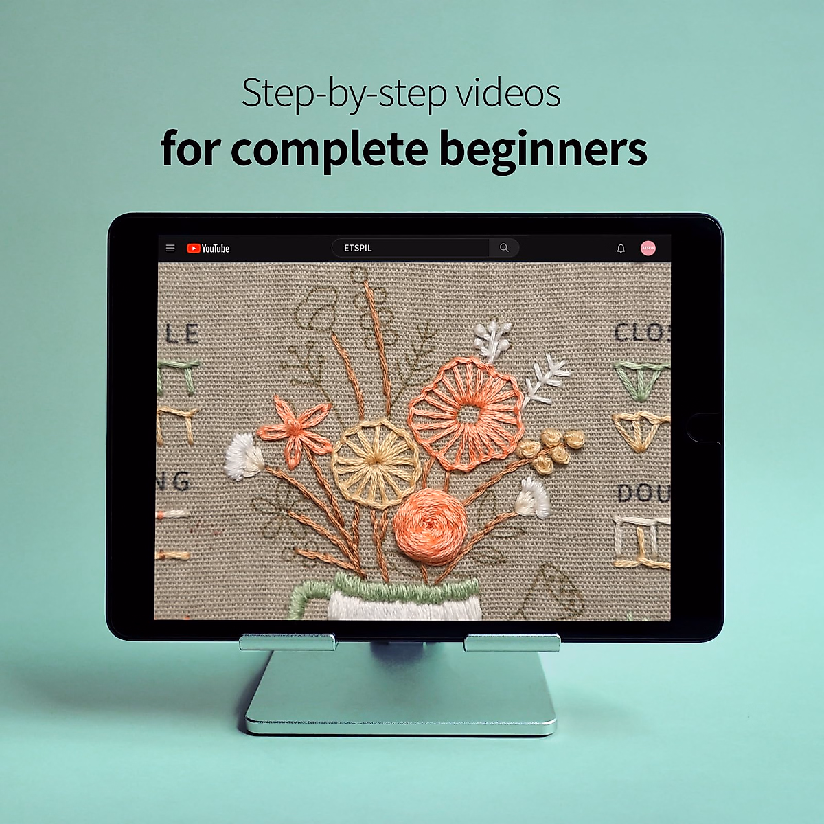 ETSPIL 3 Pack Beginner Embroidery Kits for Adults DIY Starter Kit with 33 Stitch Techniques, Stamped Patterns, Embroidery Hoop, Colorful Threads, Tools, Step by Step Instructions & Video Tutorial