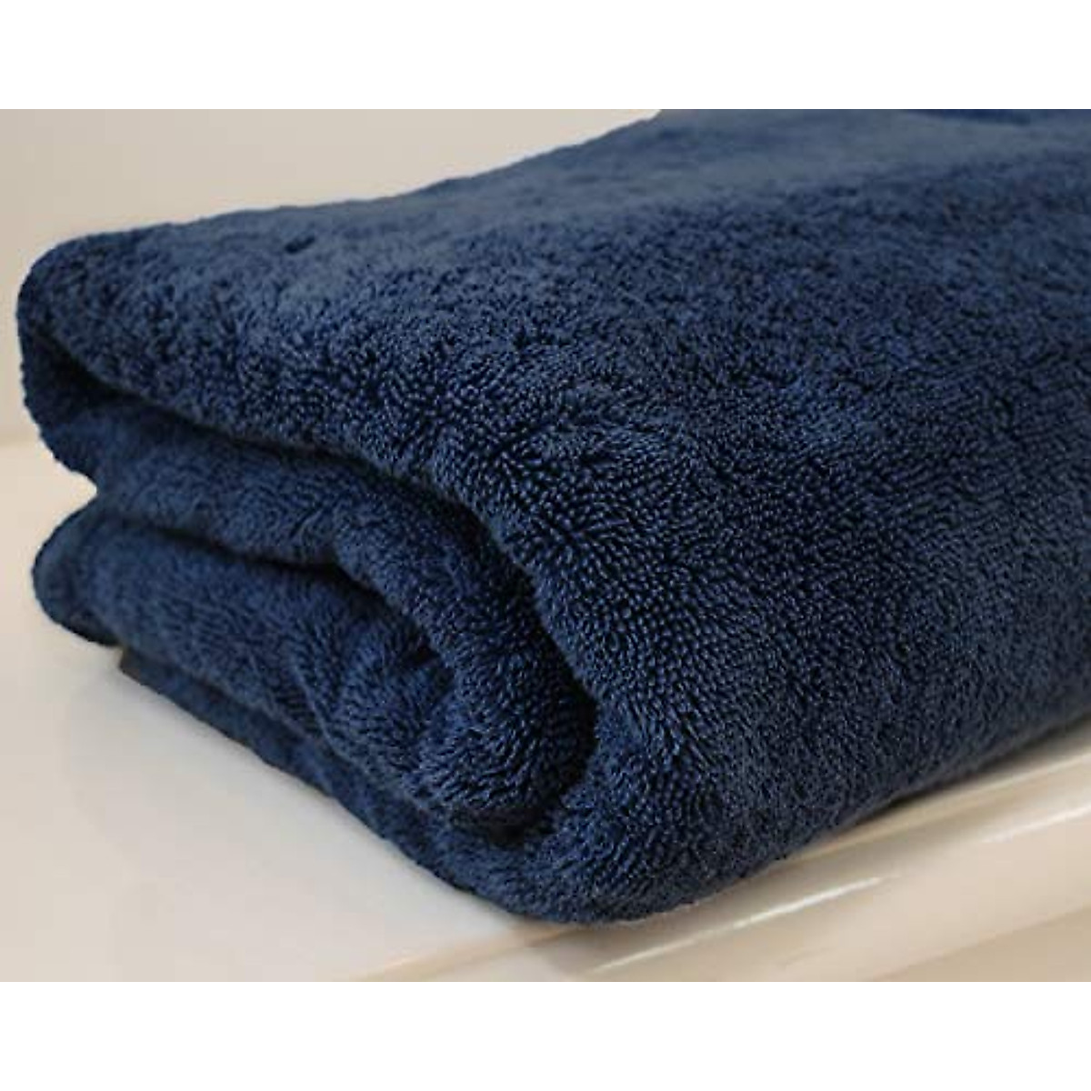 Cotton & Calm Exquisitely Plush and Soft Extra Large Bath Towel (Navy Blue, 35" x 70", Set of 1) Premium 100% Combed Cotton Oversized Luxury Bath Sheet, Pool Towel, Beach Towel