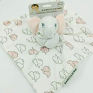 Blankets & Beyond Nunu Security Blanket & Plush Pink Elephant Baby Security Blanket