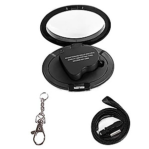Jiusion Portable Lighted LED Illuminated Jewelry Magnifier 30X 60X Wearable Handheld Dual Lens Eye Loupe Magnifying Glasses Micro Microscope with Keychain and Lanyard