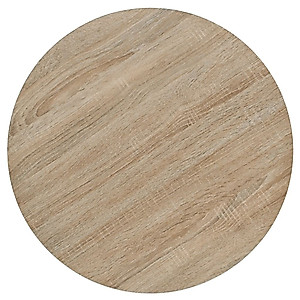 YPWRENH Entrance Table Coffee Table Bistro Table MDF and Steel Round 23.6"x29.5" Oak Color for Dining Room, Kitchen or Living Room