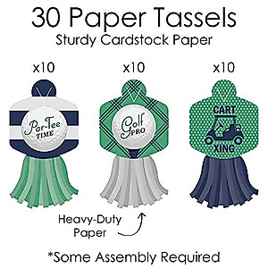 Big Dot of Happiness Par-Tee Time - Golf - 90 Chain Links and 30 Paper Tassels Decoration Kit - Birthday or Retirement Party Paper Chains Garland - 21 feet