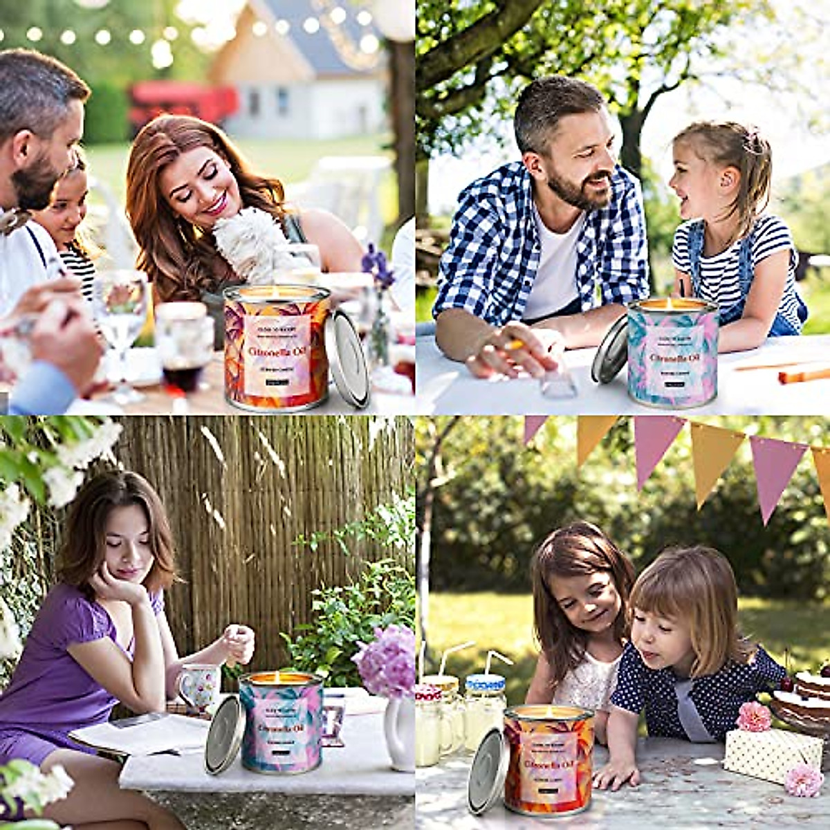 Citronella Candles Outdoor and Indoor, 4 Pack 42 Oz 240 Hours Large Citronella Candles for Summer, Long Lasting Lemongrass Soy Candle Scented Candles for Garden Patio Yard Balcony