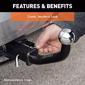 CURT 45592 Euro Trailer Hitch Mount with 2-Inch Ball, Fits 1-1/4-Inch Receiver, 3,500 lbs, 5-1/8-Inch Height