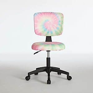 Urban Shop Pink Tie Dye Swivel Office Chair, Rainbow