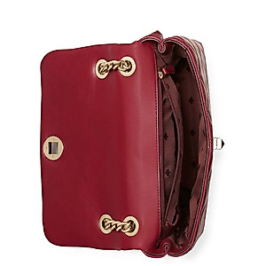 KATE SPADE NATALIA MEDIUM FLAP CROSSBODY SHOULDER BAG LEATHER IN BLACKBERRY PRESERVES