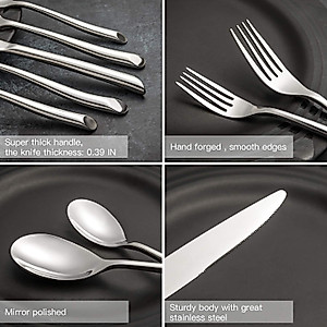 Kelenfer Silverware Stainless Steel Flatware set 20 Piece Cutlery with Wave Handle Home Hotel Restaurant Use Service for 4