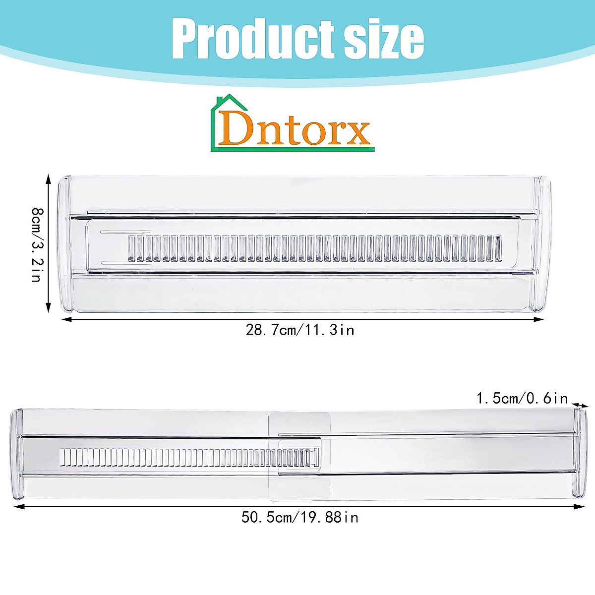 Drawer Dividers, 6 Pack Adjustable Drawer Organizers 3.2" High Expandable from 11.3-20" Clear Expandable Dresser Organizer for Clothes Kitchen Utensils Cutlery Drawer Organizers Set