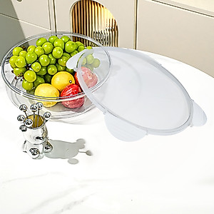 ATRDTO 11inch Food Storage Container with Lid -Pie Keepers Clear Plastic Food Storage Containers Holds 9~10Inch Cakes Pies Pastries (White 1pc)