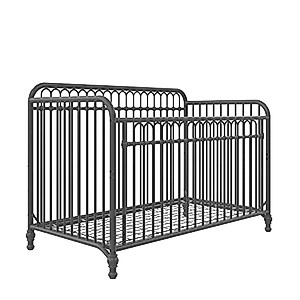 Little Seeds Raven 3-in-1 Convertible Metal Crib, JMPA Certified, Gray