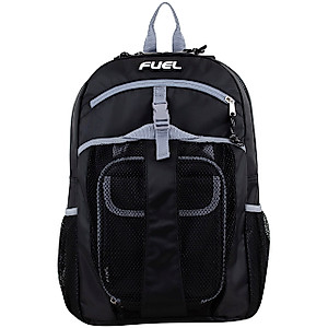 FUEL Lunch Backpack Set Teens Student Water Resistant Bookbag Bag Soft Reusable Insulated Cooler Lunch Box Thermal Travel Office Lunch Bag, Black