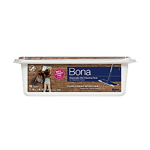 Bona Hardwood Floor Disposable Wet Cleaning Pads, 12ct