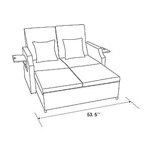 MARTHA STEWART Sunnyside Daybed, Dark Brown Wicker with Beige Olefin Cushions