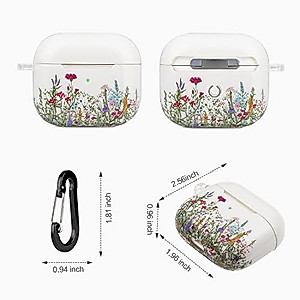 Airpods 3 Case Yellow Flowers, AirPods 3rd Generation Case 2021 for Women Girls Protective Hard Airpod Case Cover for Apple AirPods 3 with Keychain Compatible with Wireless Charging