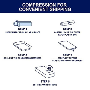 subrtex 5 Inch Cal King Gel Memory Foam Mattress with Removable Soft Cover, Body Support Pressure Relieving Mattress, CertiPUR-US Certified, Bed in A Box(5 Inch, California King)