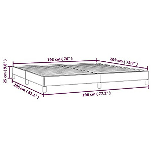 vidaXL Bed Frame Home Indoor Bed Accessory Bedroom Upholstered Wooden Double Bed Base Frame Furniture Dark Gray 76"x79.9" King Fabric