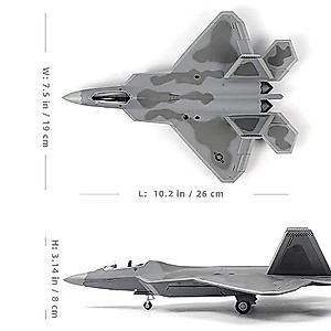 NUOTIE 1/72 F-22 Raptor Model diecast Airplane Model Military Plane Fighter for Collections and Gifts (TY 325 FW)