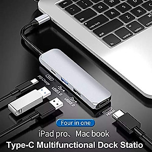 WJCCY USB C Hub Tipo C Hub USB 3.0 Porta PD Adaptador de Alimentacao USB-C Divisor Hub