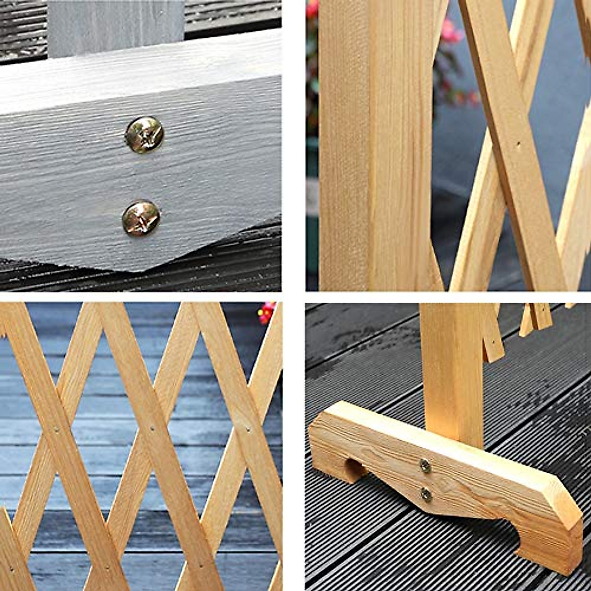 LIXIONG Garden Fence Screen Outdoor Plant Palisades Expanding Fence Solid Wood Privacy Screen Animal Barrier Restaurants Isolation Flowerbeds，5 Size (Color : Green, Size : 280x160cm)