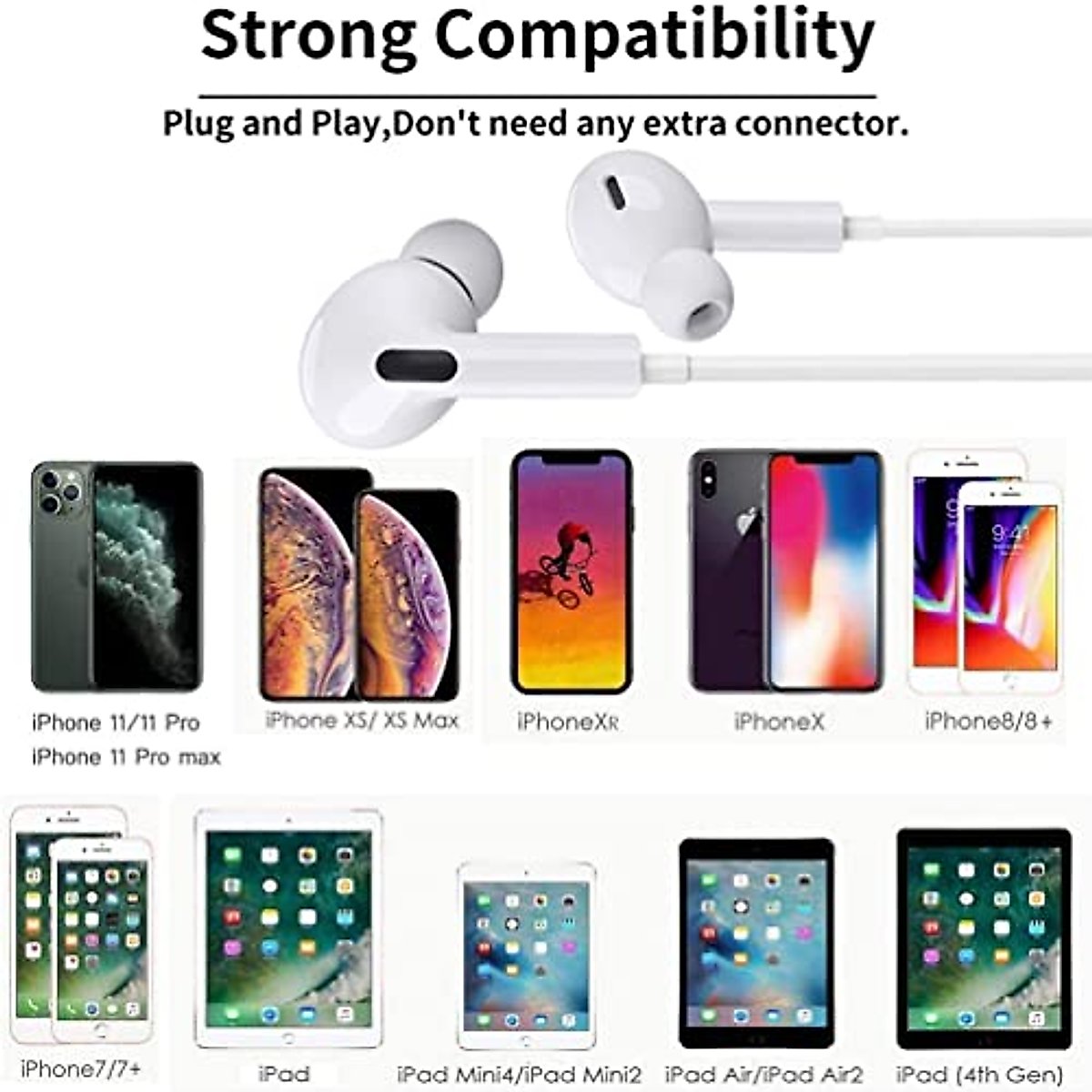 Lightning Headphone iPhone Headphone Earbuds with Lightning Connector(Built-in Microphone & Volume Control)[Apple MFi Certified] in-Ear StereoCompatible with iPhone 13 Pro Max/12/11/X/SE/8 7 - All iOS