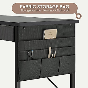 Ｍａｉｈａｉｌ Maihail Home Office Desk with Drawers and Shelves, 47” Computer Corner Desk for Small Space, Small L Shaped Desk with Side Storage for Bedroom, Black