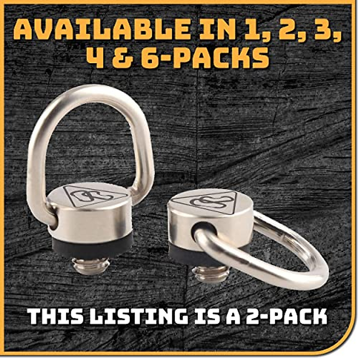 Danger Buddies Camera Carabiner Clip D-Ring - Easily Attach a Carabiner to your Camera with this 1/4-20 Tripod Mount D-Ring (2-Pack)