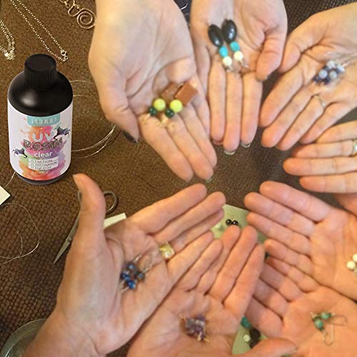 UV Resin Kit Clear Crystal for Jewelry Making 200g, Hard Type UV Epoxy Resin Glues Craft Kit for Molds with Starter Tool Kit by Puduo