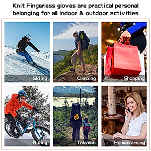 Bodvera Thermal Insulation Fingerless Texting Wool Gloves for Women and Men Winter Warm Knitted Convertible Mittens Flap