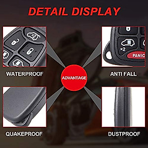 cciyu 1PC Uncut 6 Buttons Keyless Entry Remote Fob Replacement for 2004 2005 2006 2007 for Dodge for Caravan for Grand for Caravan for Chrysler Town & Country (M3N5WY72XX)